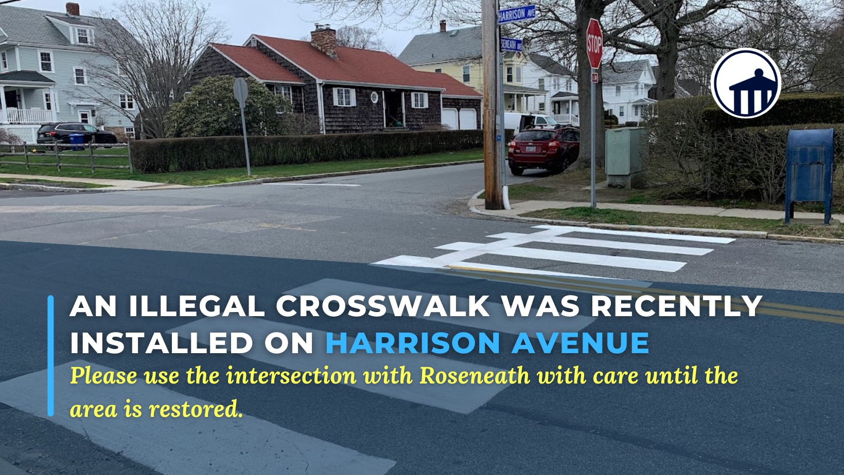 Someone painted a fake crosswalk on Harrison Avenue in Newport; City ...