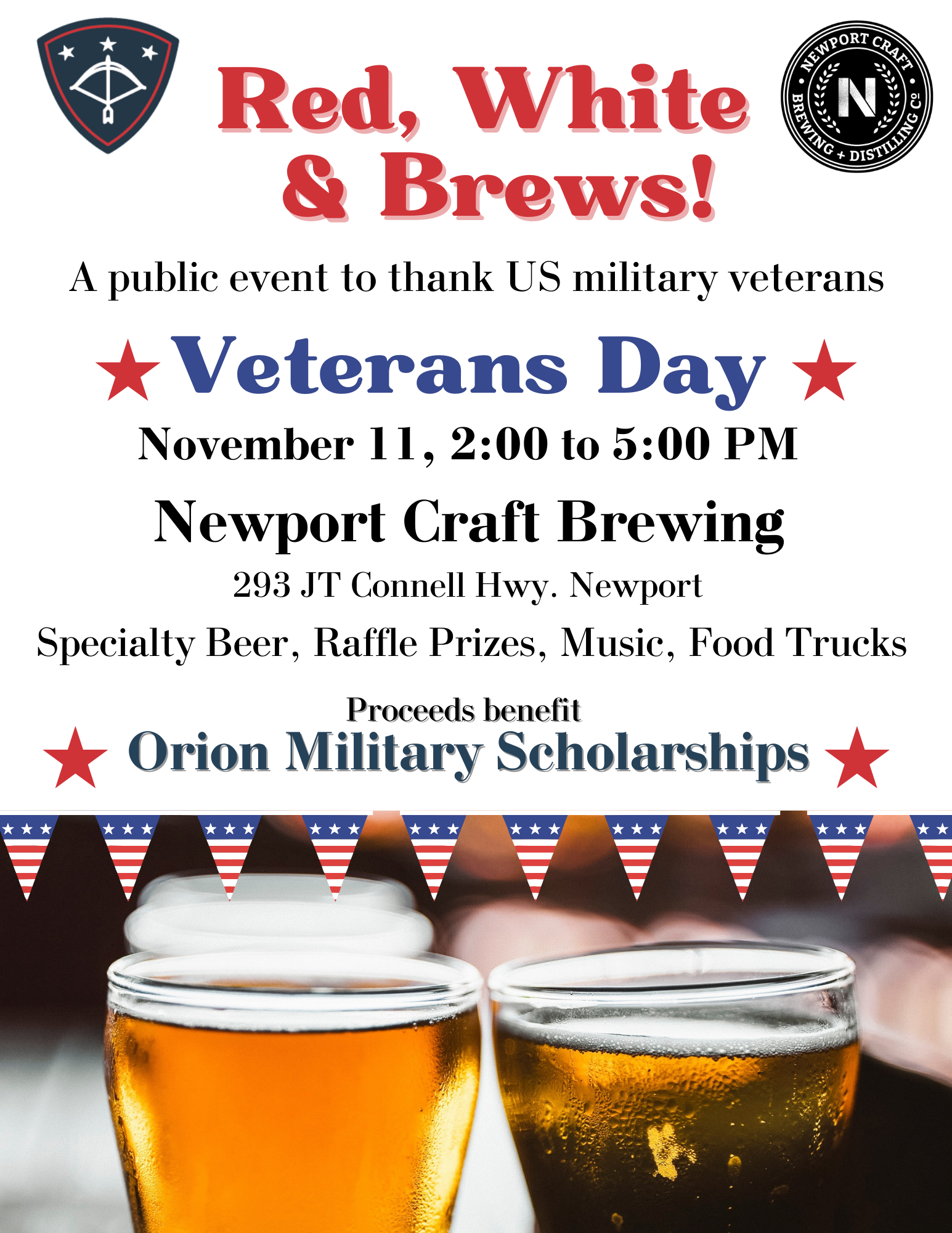 Red, White & Brews: Veterans Day event at Newport Craft Brewery will ...